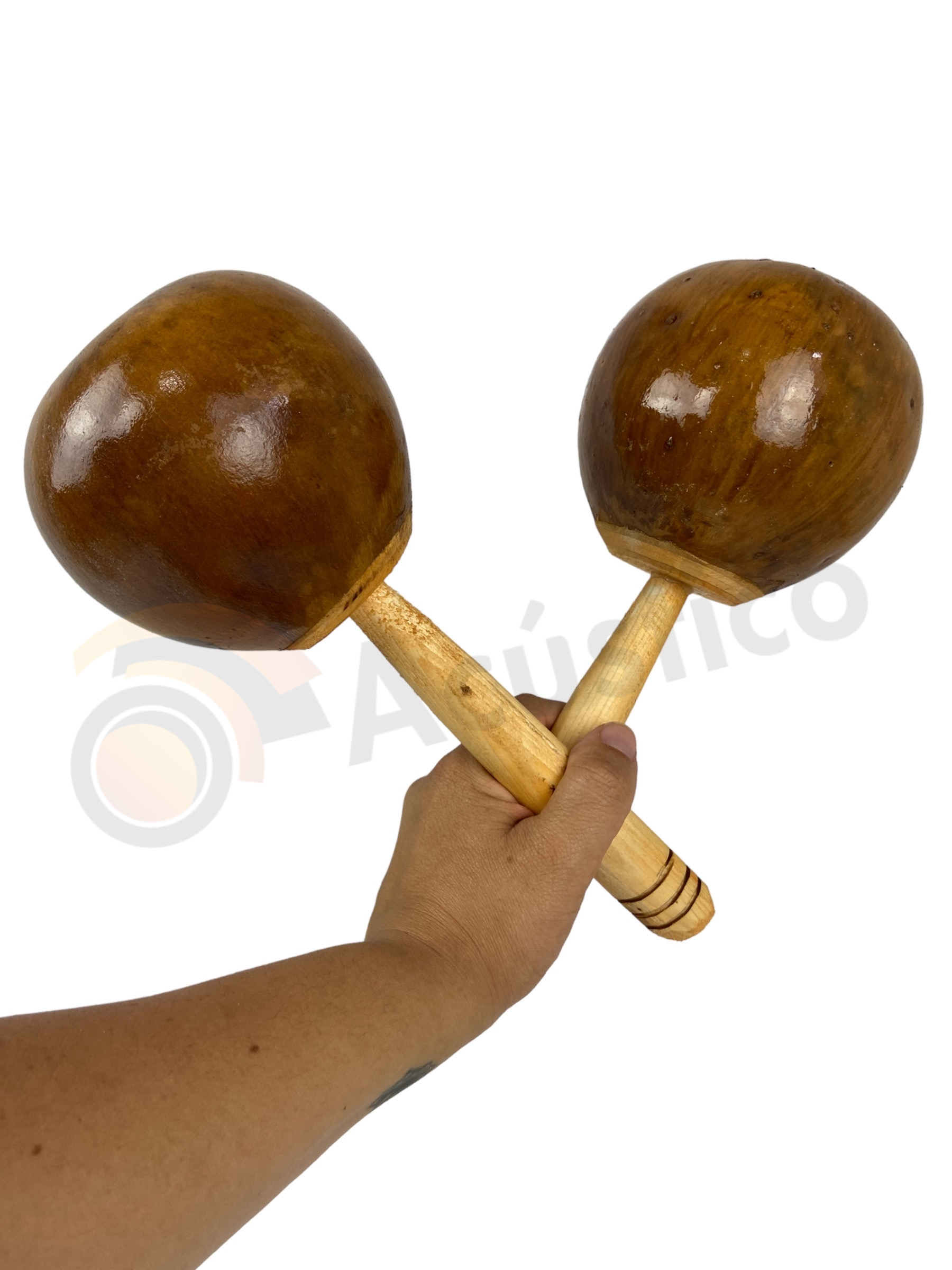 Par de Maracás de Cabaça Profissional Pequena cor Natural - O Acústico ...