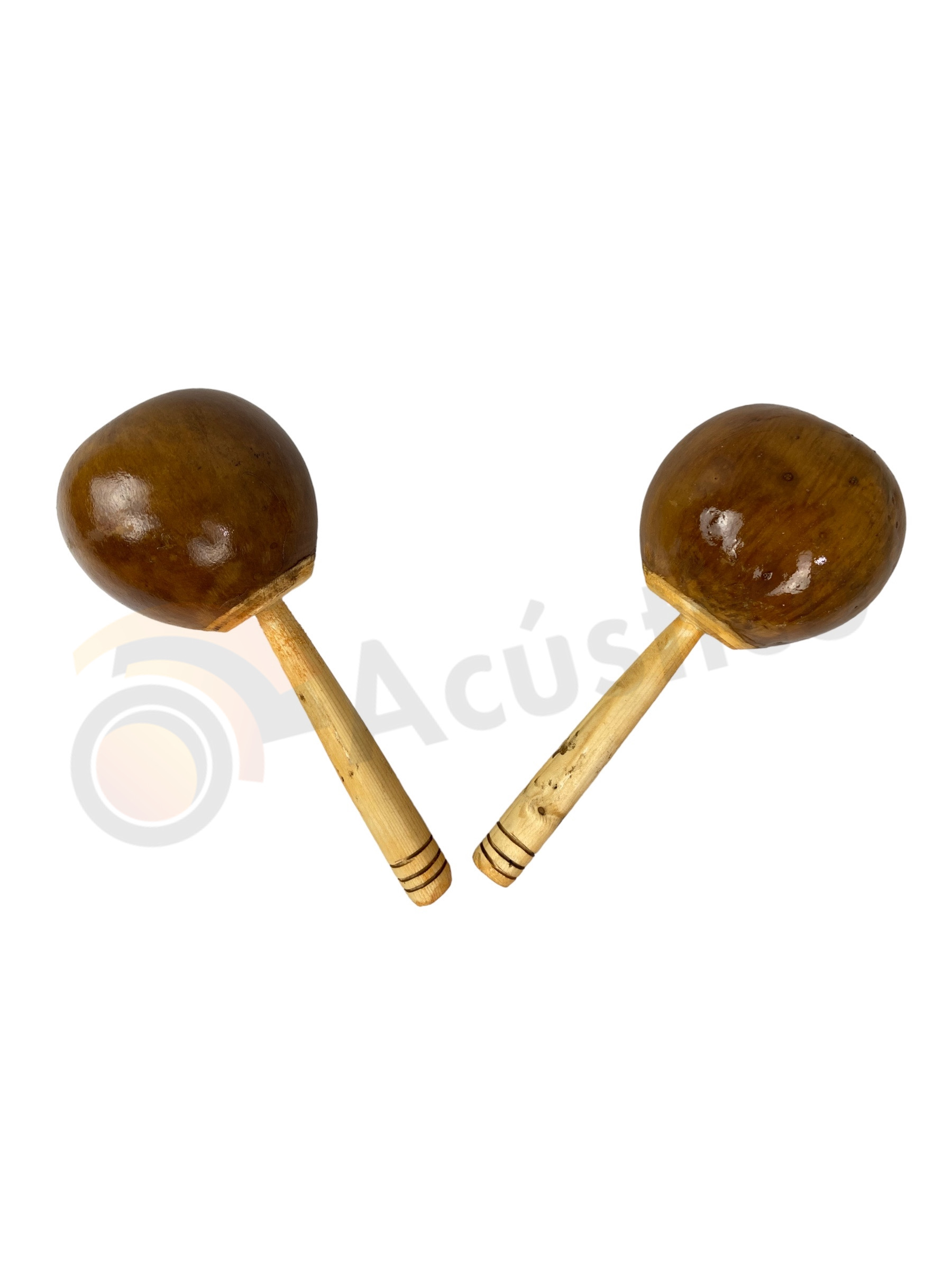 Par de Maracás de Cabaça Profissional Pequena cor Natural - O Acústico ...