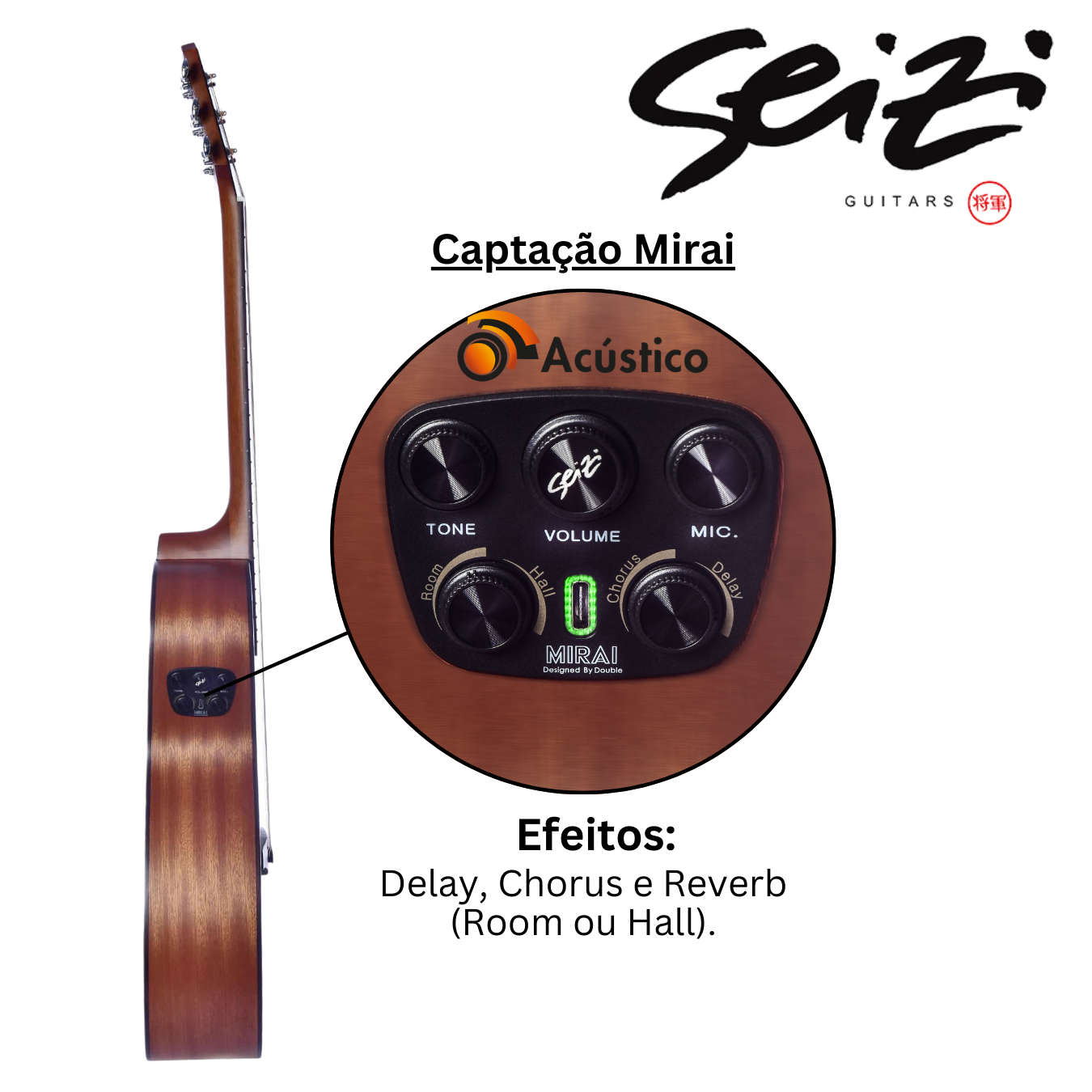 Kit Violão Profissional Seizi Supreme Mini Ryu Mirai Completo - O ...