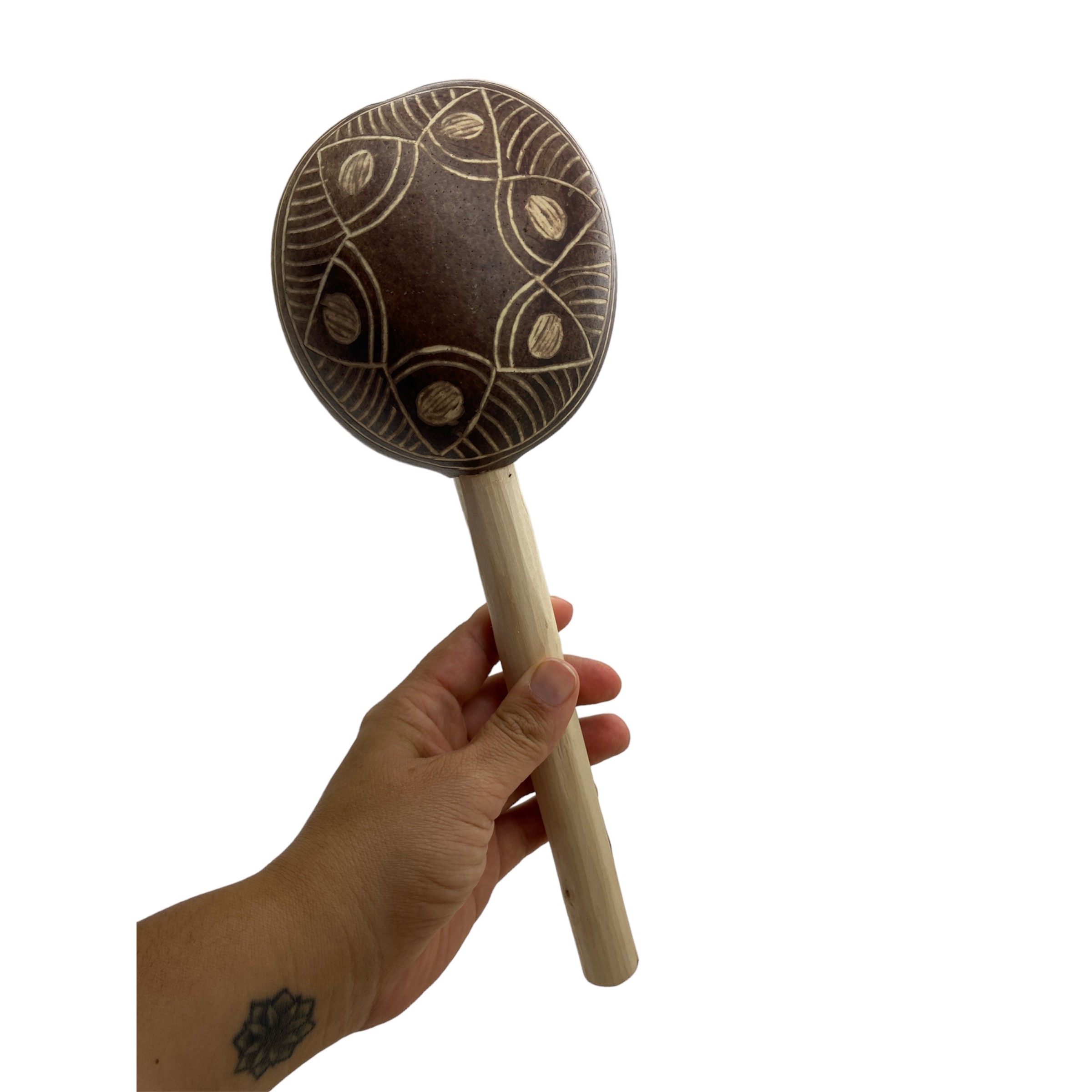 Maraca Chocalho Instrumento Indígenas Cabaça Artesanal Marrom - O ...