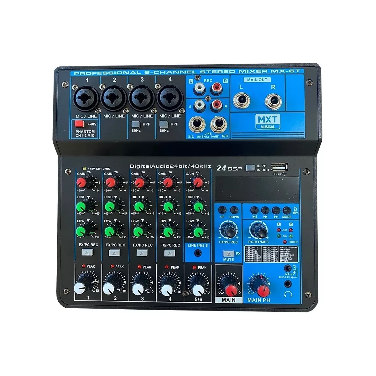 Mesa De Som Com Bluetooth Interface USB 6 Canais MXT MX-6T - O Acústico ...