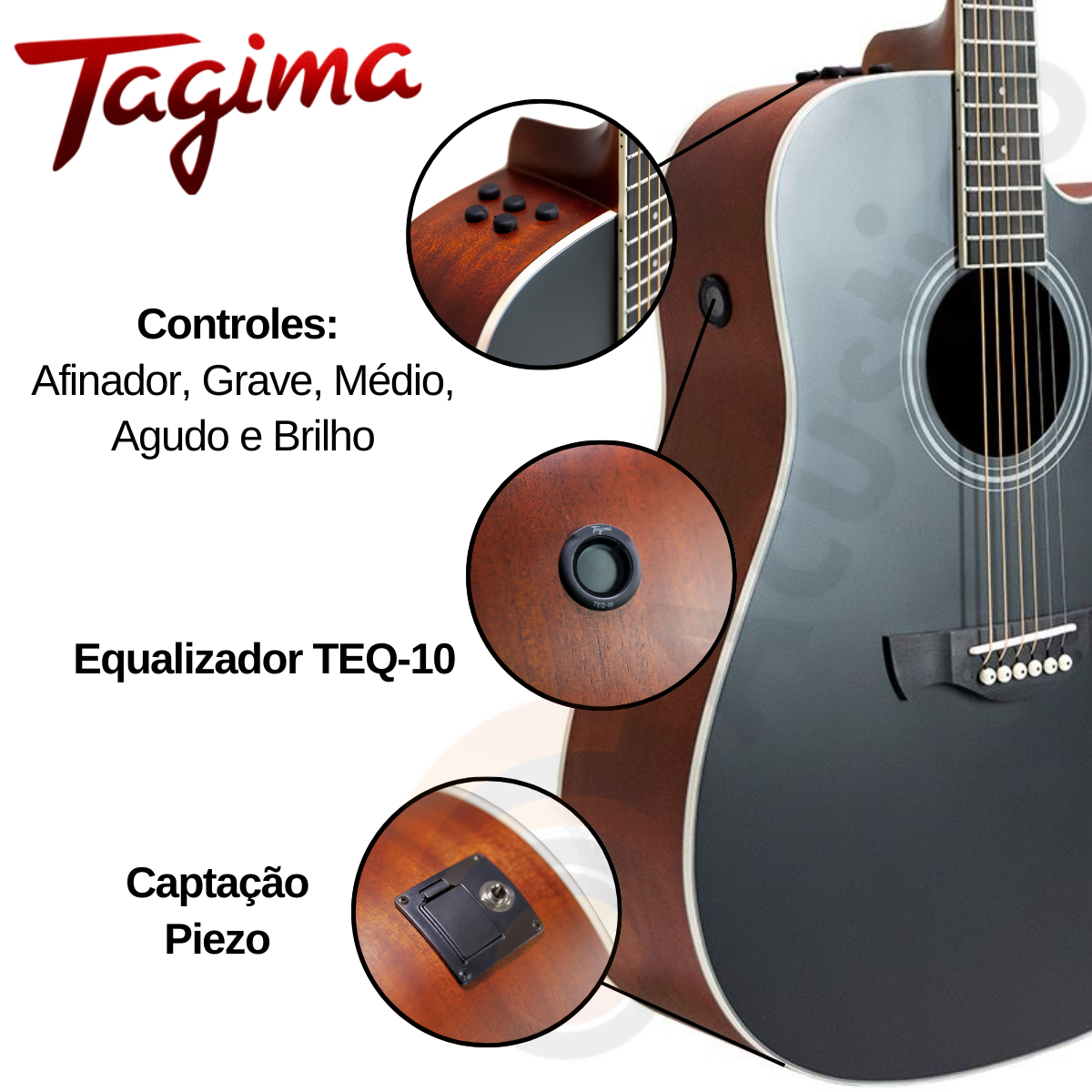 Kit Violão Profissional Tagima Collection Sunset BK Completo - O ...