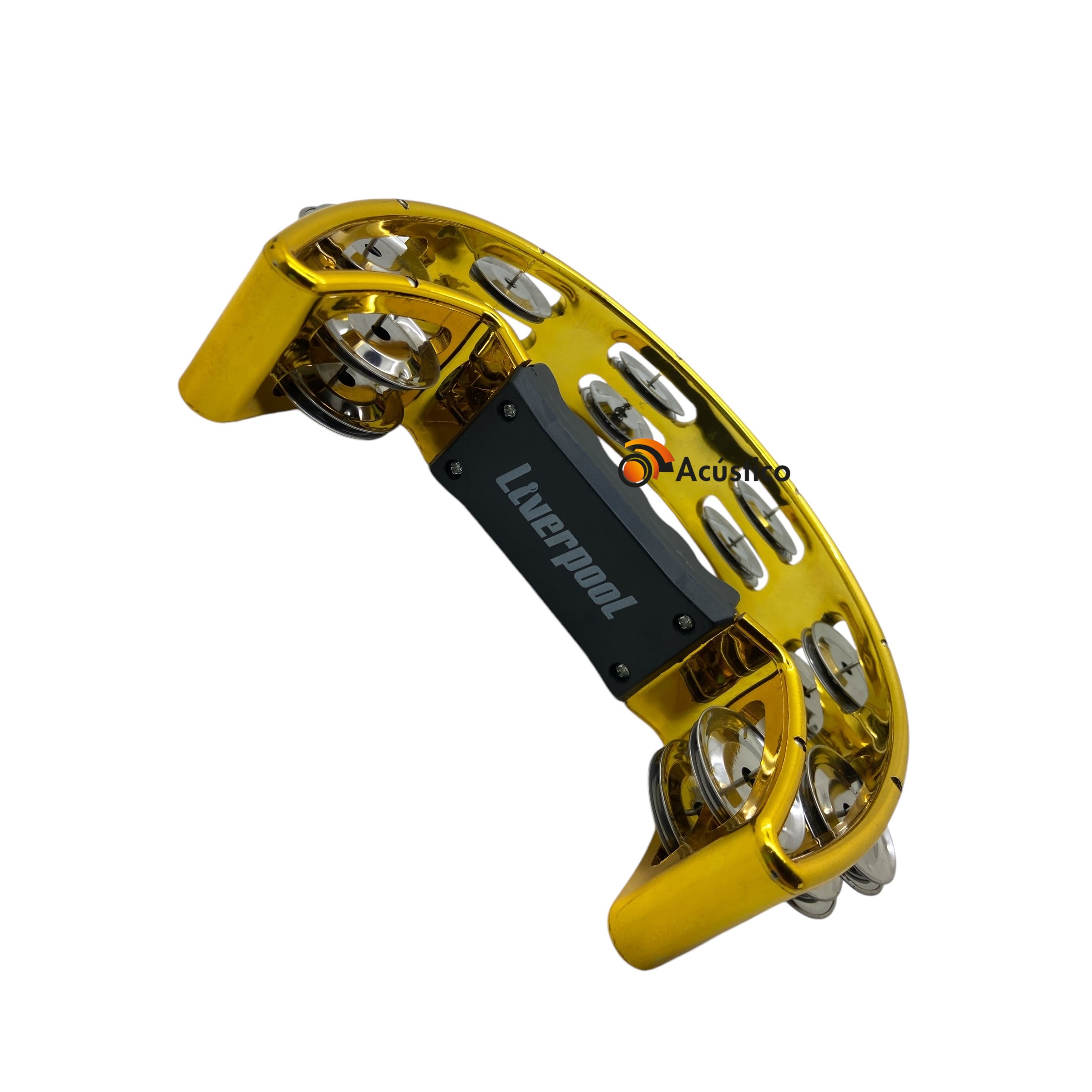 Pandeiro Meia Lua Dourado 16 Platinelas Em Inox Liverpool - O Acústico ...