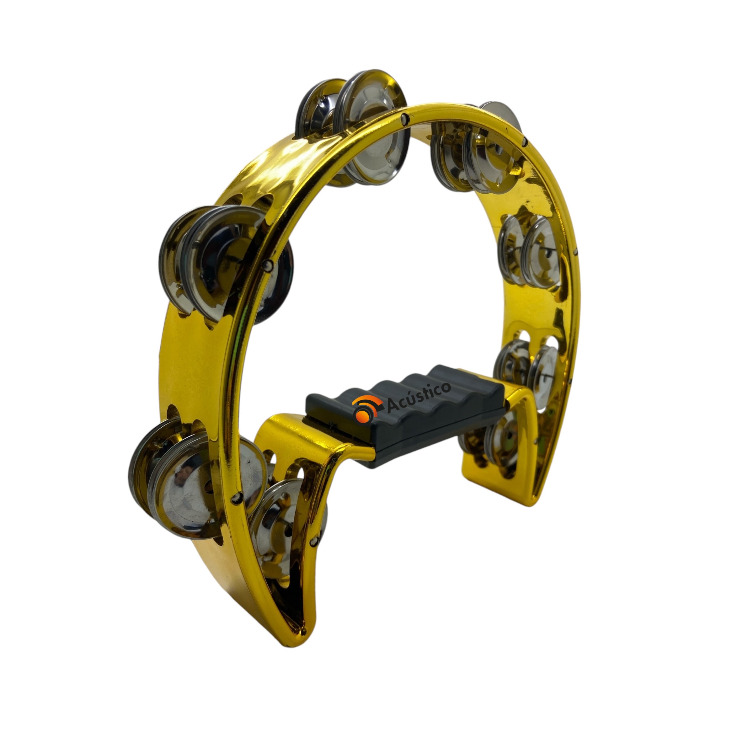 Pandeiro Meia Lua Dourado 16 Platinelas Em Inox Liverpool - O Acústico ...