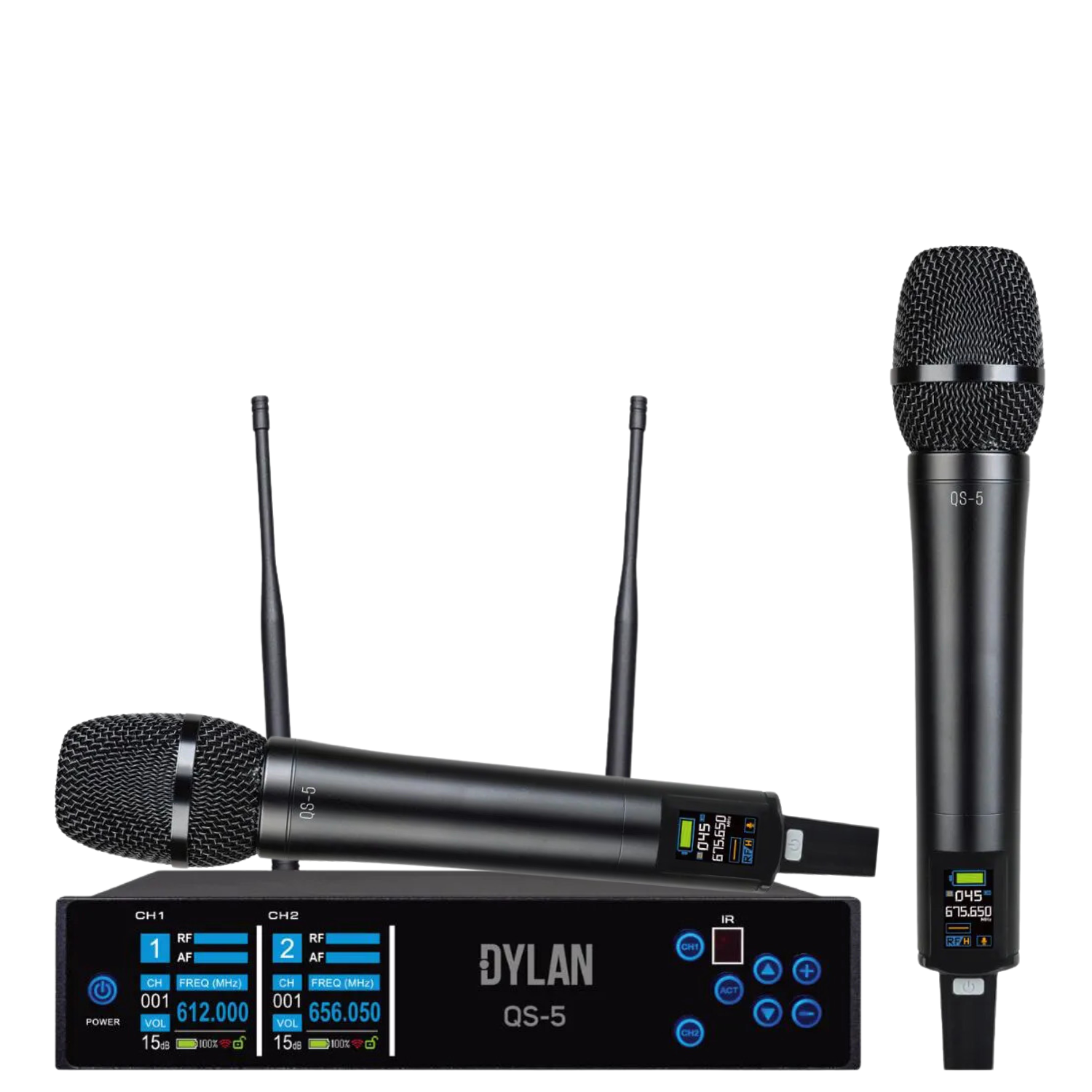 Microfone Duplo UHF Sem Fio Dylan QS-5 Com 200 Canais - O Acústico - Referência em instrumentos ...