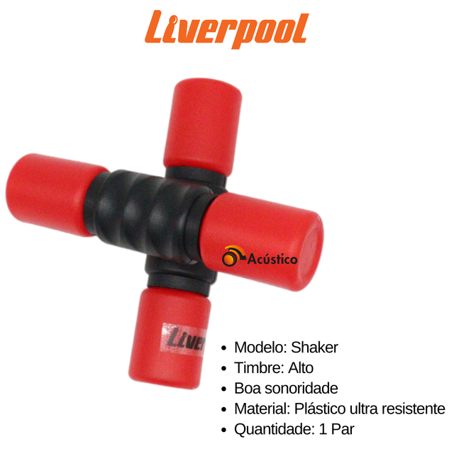 Ganzá Chocalho Shaker Alto Vermelho Liverpool - O Acústico - Referência ...