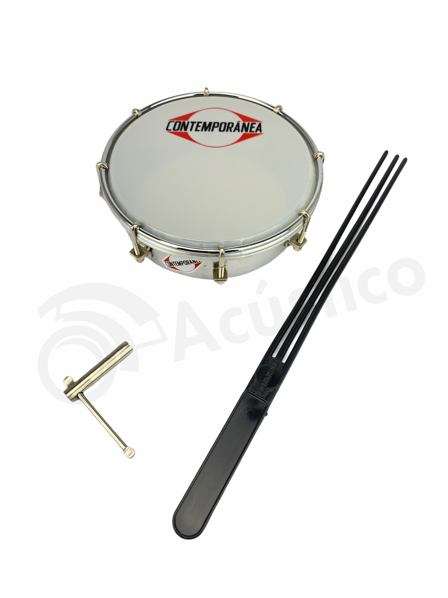 Tamborim Contemporânea Profissional Alumínio 6" Com Baqueta - O ...