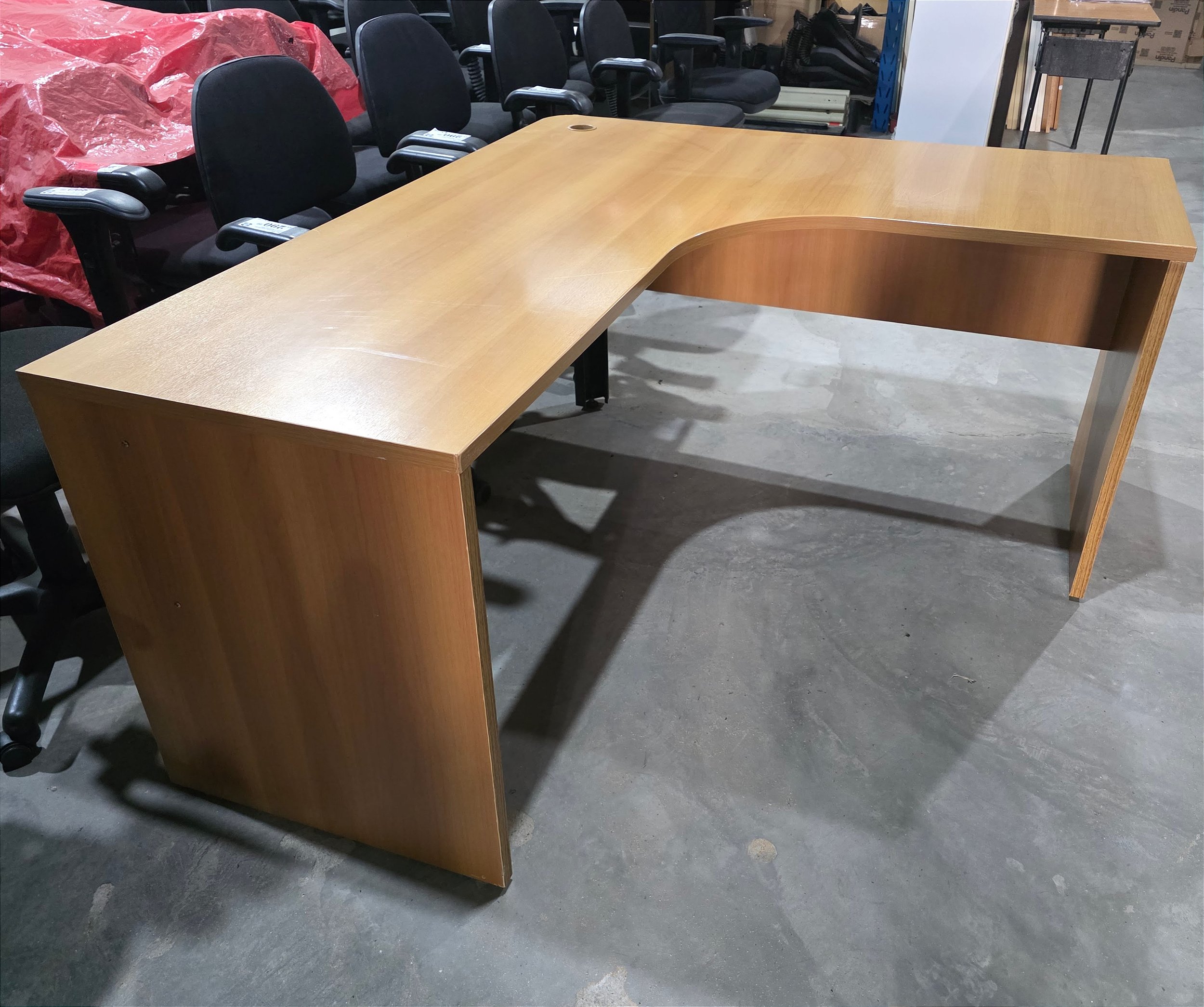Mesa de Escritório em L Usada 160x140cm Tampo 25mm Amadeirado * c ...