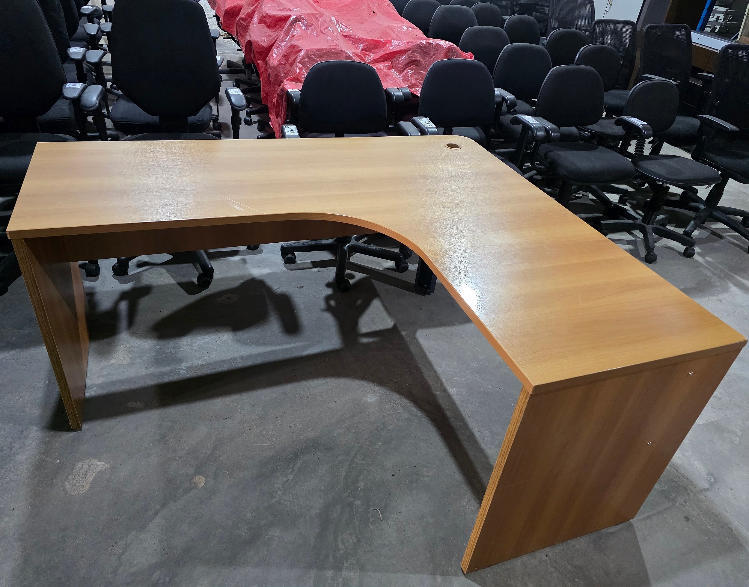 Mesa de Escritório em L Usada 160x140cm Tampo 25mm Amadeirado * c ...