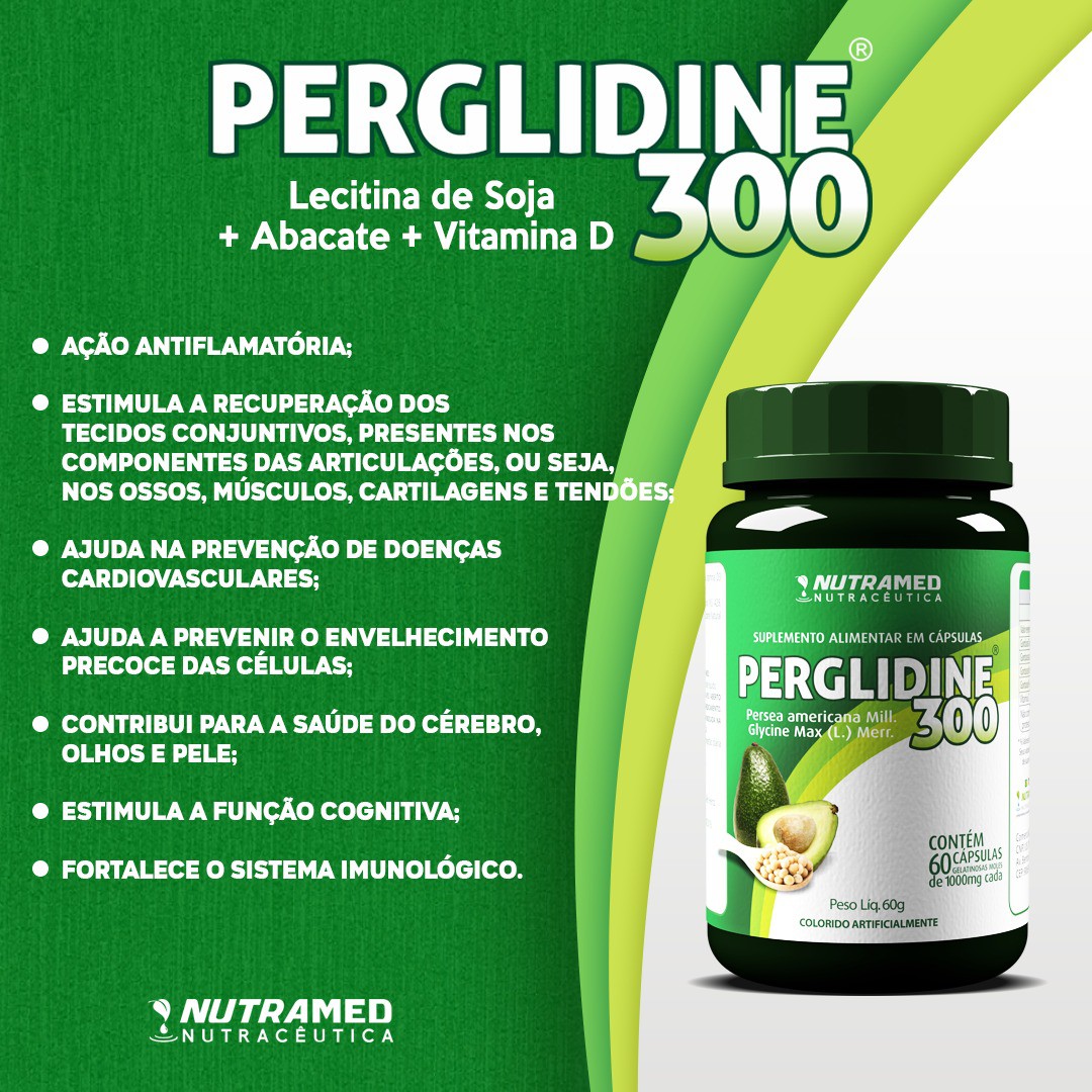 Perglidine 300 - 60 cápsulas - Kit 3 unidades - Nutramed Nutracêutica