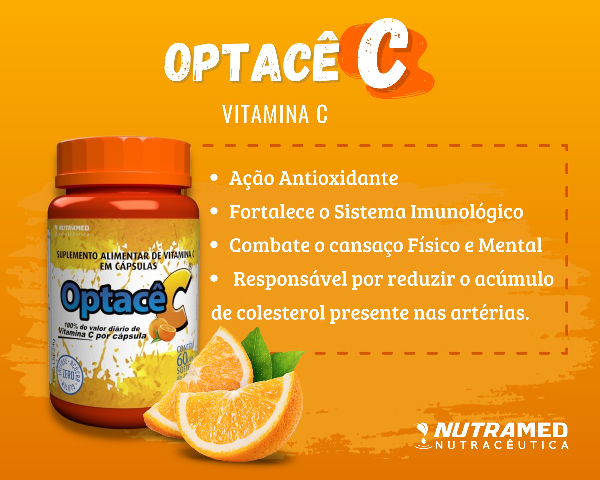 Optacê C - Vitamina C - 60 cápsulas - Kit 3 unidades - Nutramed ...