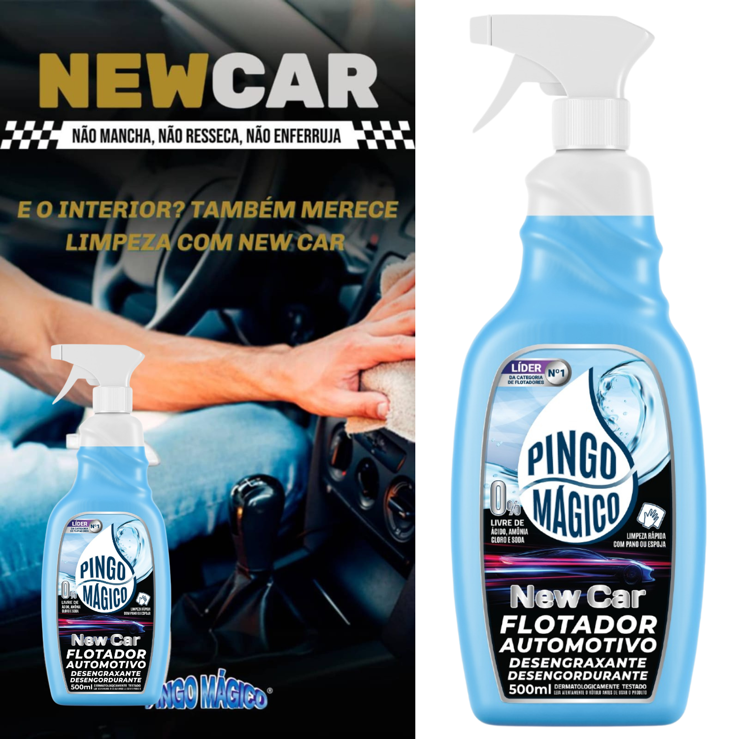 Pingo Magico Flotador Automotivo New Car Desengraxante 500 ml - MERCADO ...