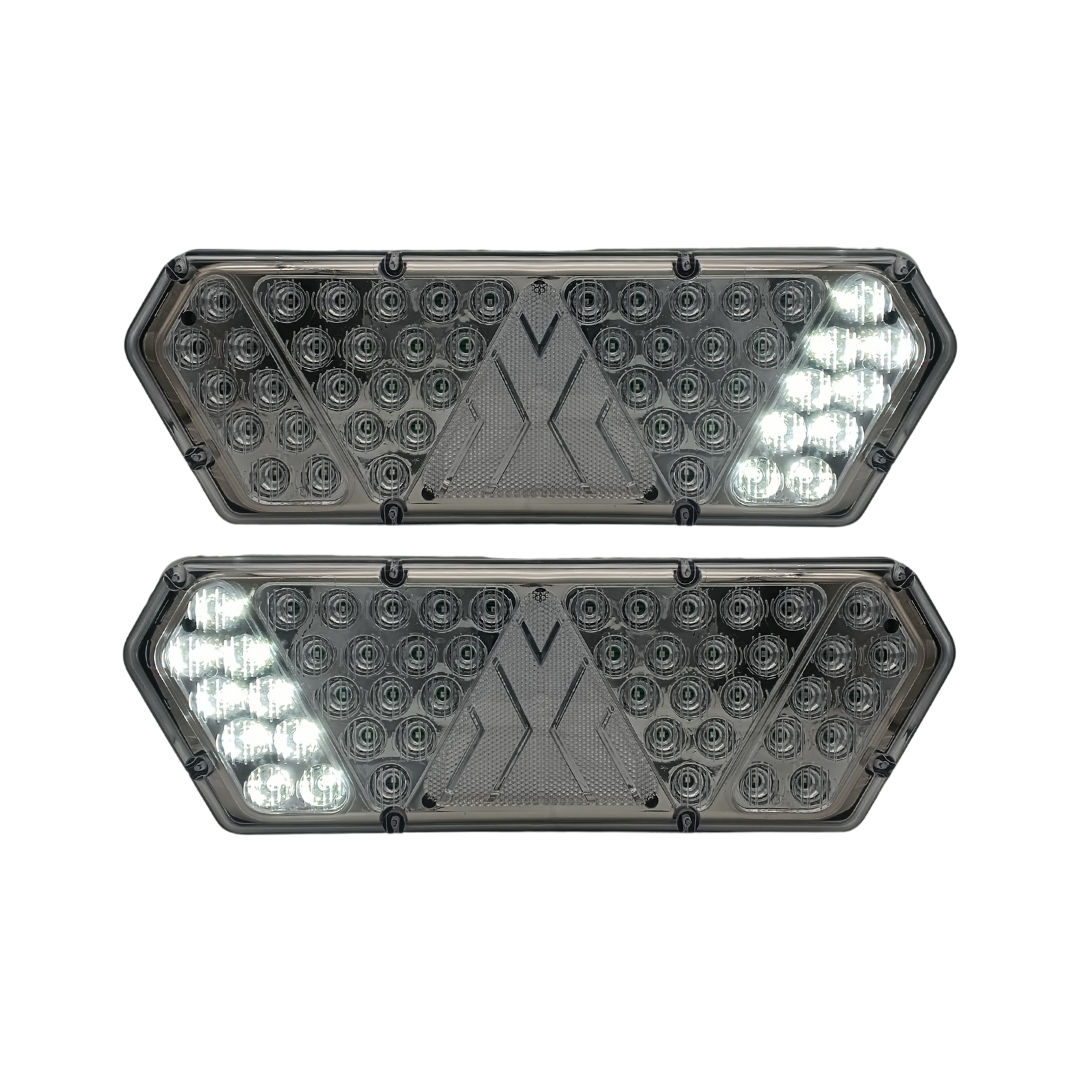 Par Lanterna Traseira Guerra Silver Cristal Motion Led 12 24v Lantersul