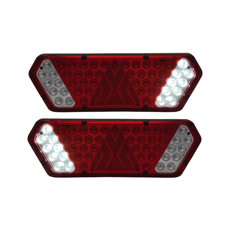 Par Lanterna Traseira Guerra Silver Rubi Motion Led 12 24v Lantersul