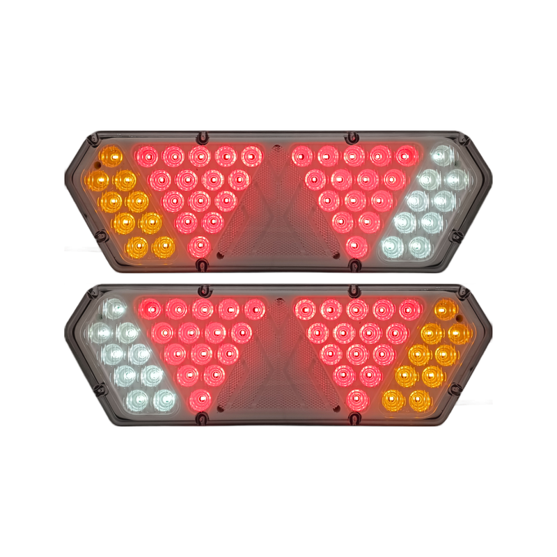 Par Lanterna Traseira Guerra Motion White Cristal Led 12 24v Com