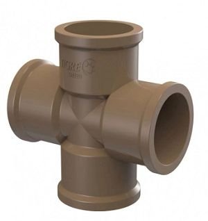 Cruzeta PVC Marrom 25Mm Tigre - Faixa Azul Materiais para Construção