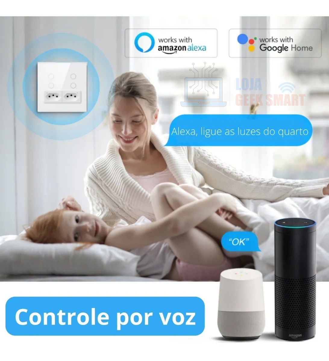 Interruptor Inteligente Wifi Nova Digital de 4 Botões e 2 Tomadas ...