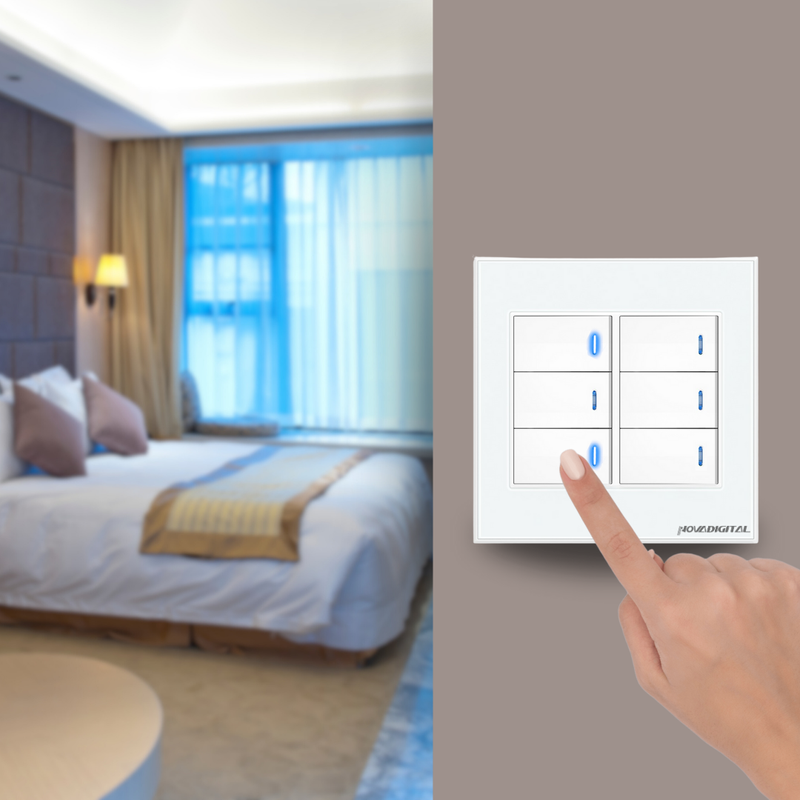 Interruptor Smart Zigbee 4x4 de 6 Botões Físico Repetidor de Sinal ...