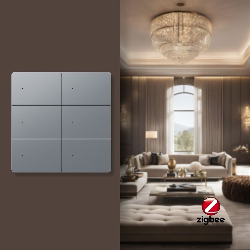 Interruptor Zigbee 4x4 de 6 Teclas Fisícas Linha Safira Tuya Nova ...