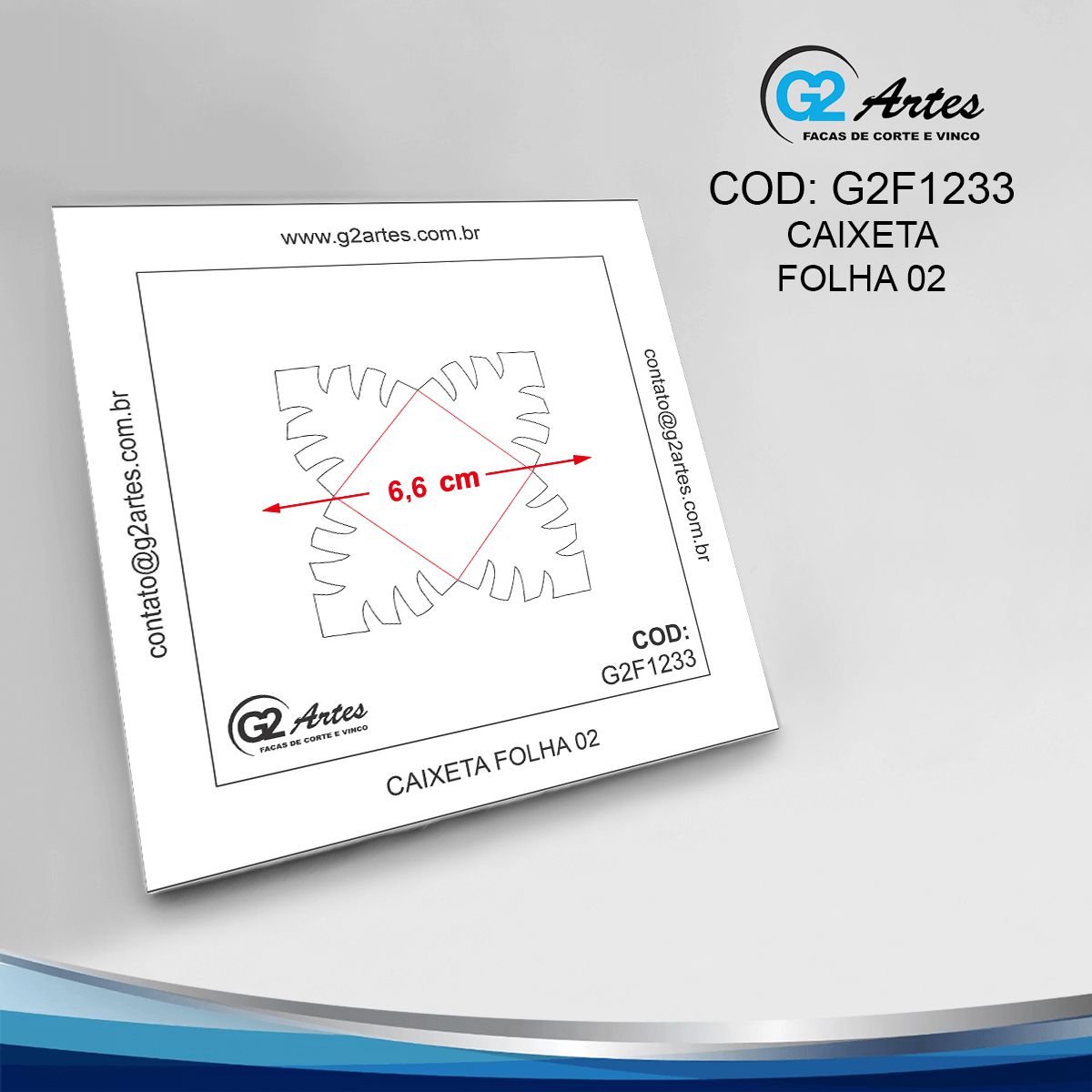 G2F1233 - Caixeta Folha 02 - G2 Artes - Facas corte e vinco