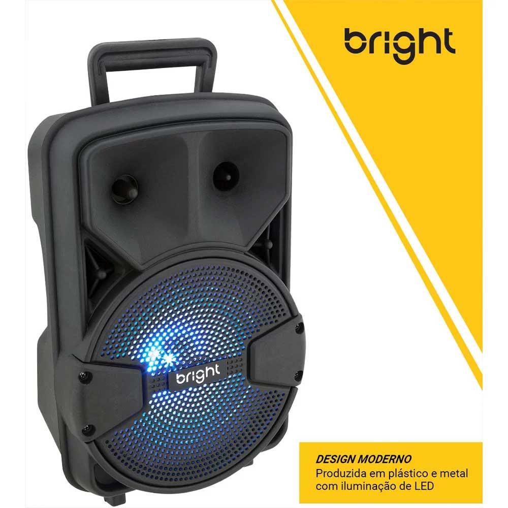 Caixa Amplificada Bright C05 Bluetooth 100W Cód.C05 Preto - Luxgolden