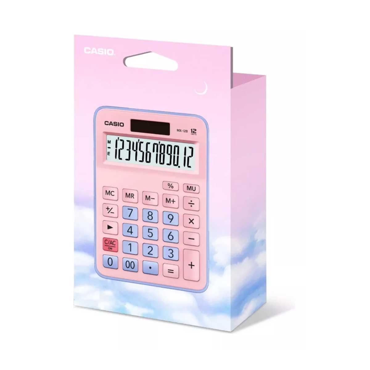 Calculadora de Mesa Casio 12 Dígitos MX-12B-PKLB - Rosa - Luxgolden
