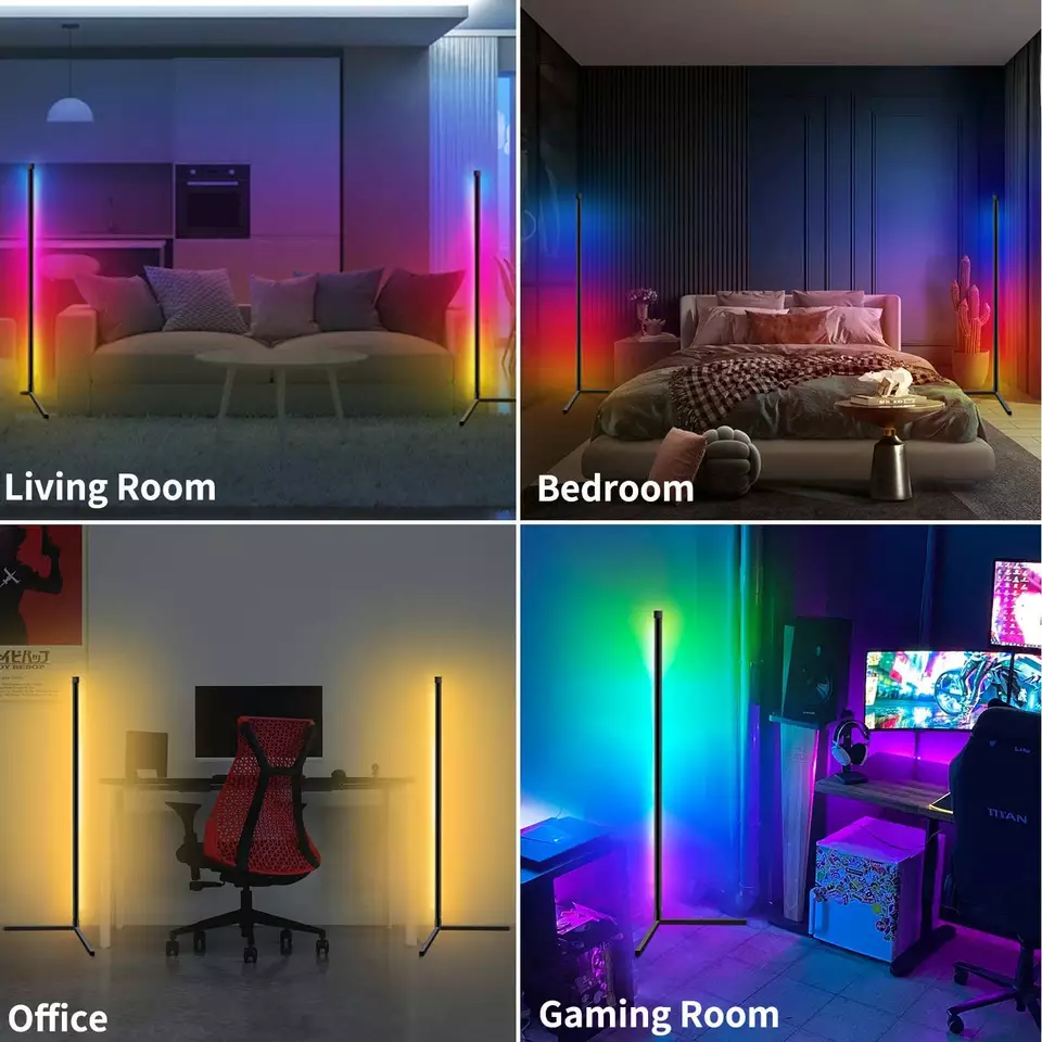 Lâmpada de Canto 155CM de LED RGB Regulável - Iluminação Moderna ...