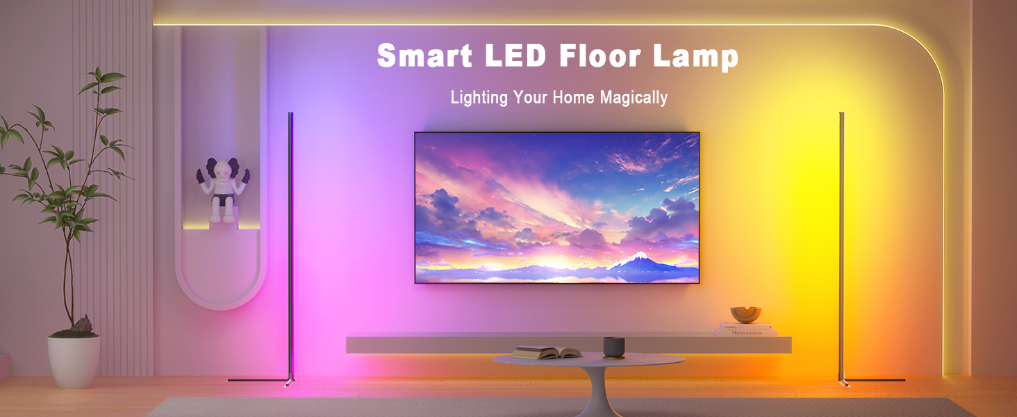 Lâmpada de Canto 155CM de LED RGB Regulável - Iluminação Moderna ...