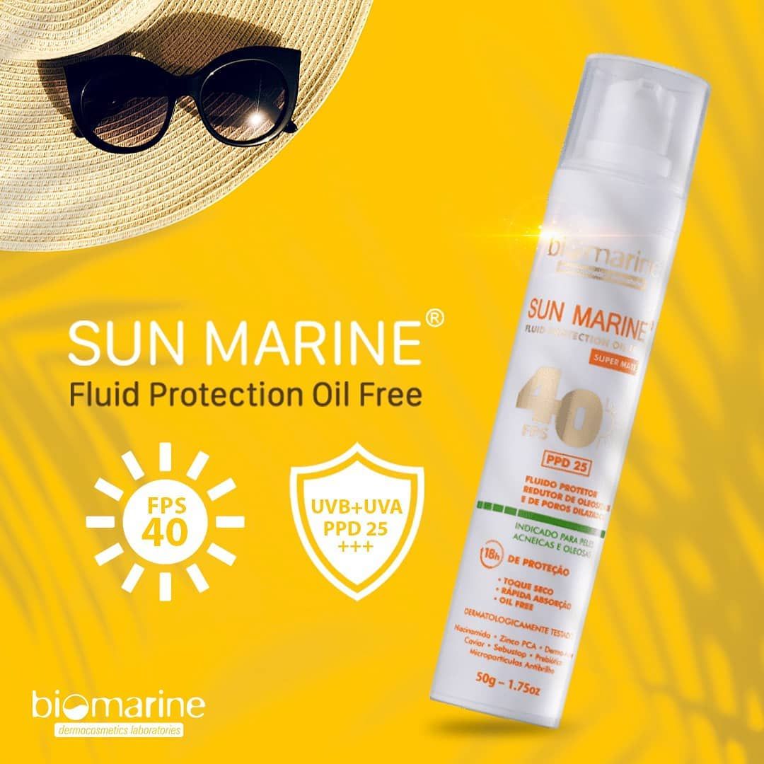 Protetor Solar Pele Oleosa Sun Marine FPS40 Biomarine - Bolelli Cosméticos