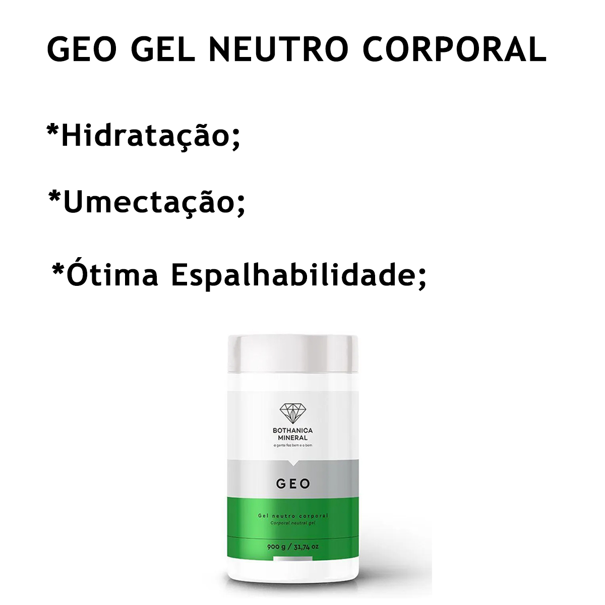 Gel Corporal Neutro Geo Bothanica Mineral - Bolelli Cosméticos