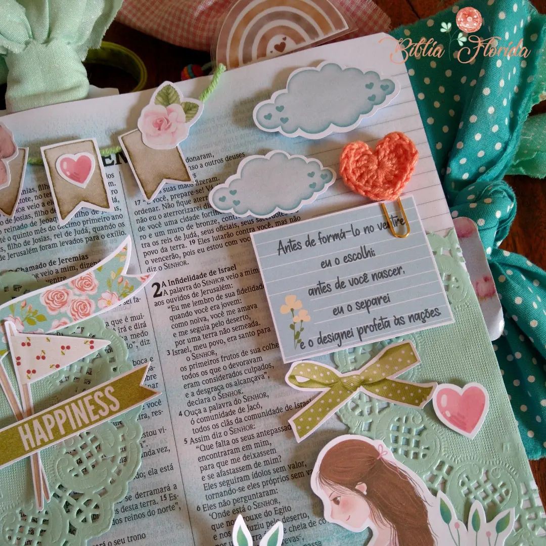 Scrapbook - Escolhida - Bible Journaling - Bíblia Florida