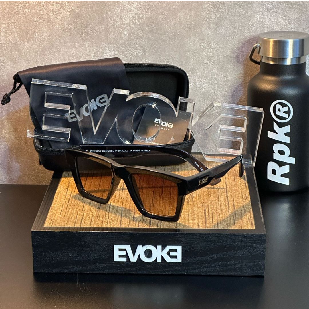 Óculos Evoke Time Square A02 Black Lente Marrom Degradê - REPUBLIKA