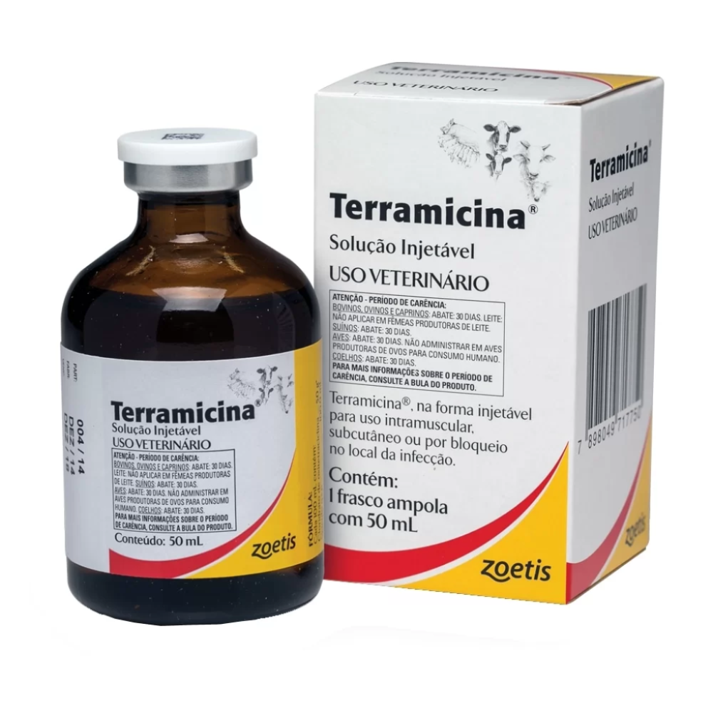 Terramicina Solução Injetável 50 mL - Azul Pet