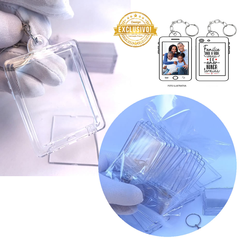 500 Peças Chaveiro Porta Foto 3x4 Celular - Incolor - Quali Plásticos ...