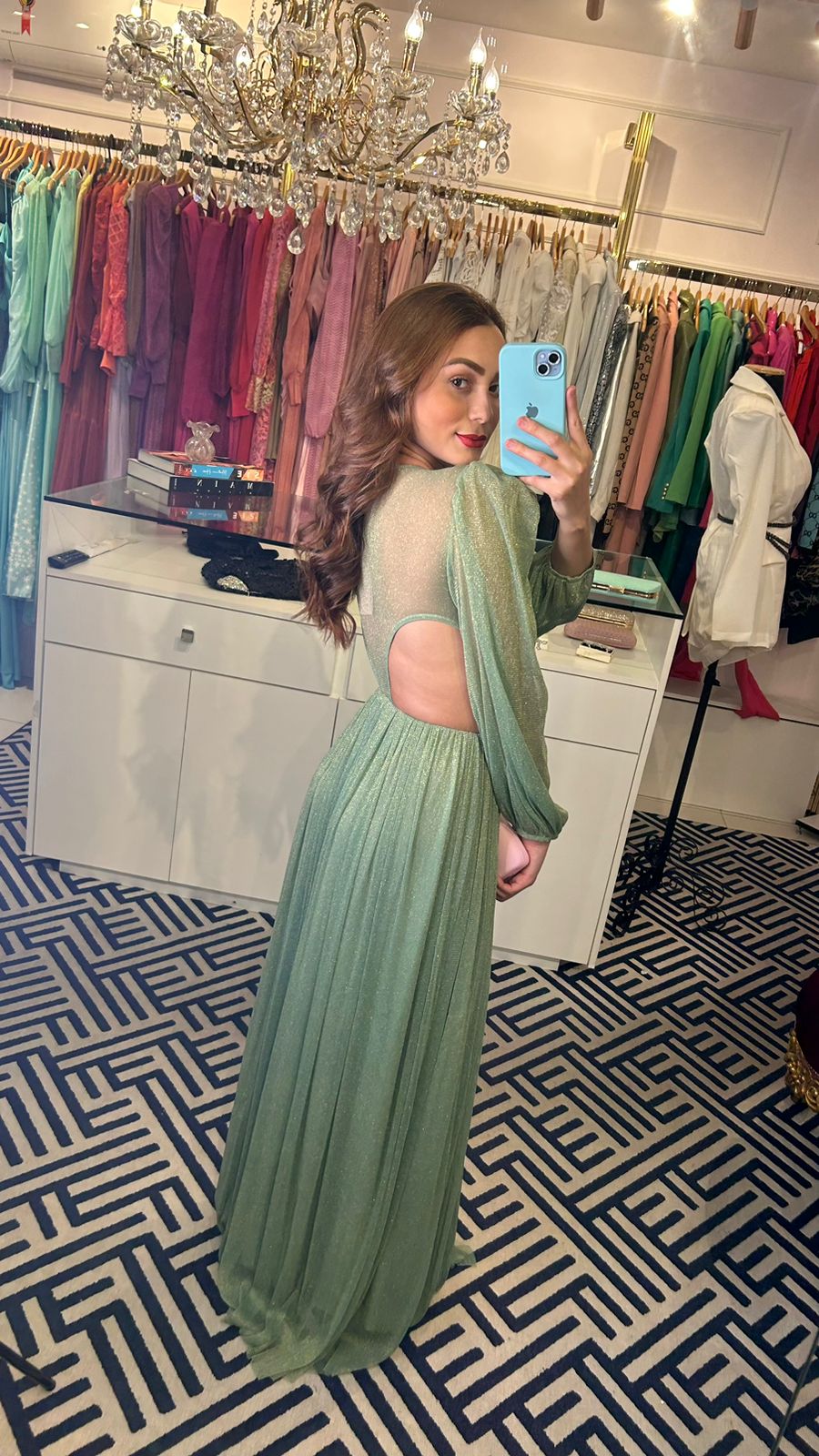 Vestido Longo Liane Verde Oliva - Boutique Soul Queens