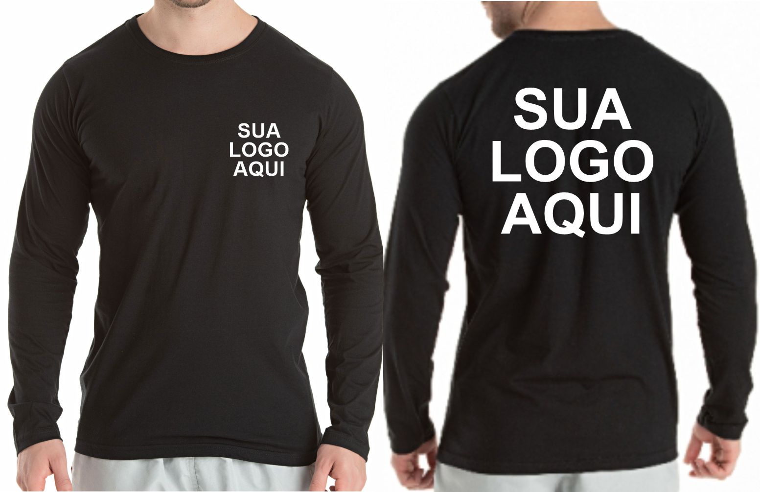 Kit 30 Camisetas Manga Longa Personalizada Com Logo Tamanhos Variados ...