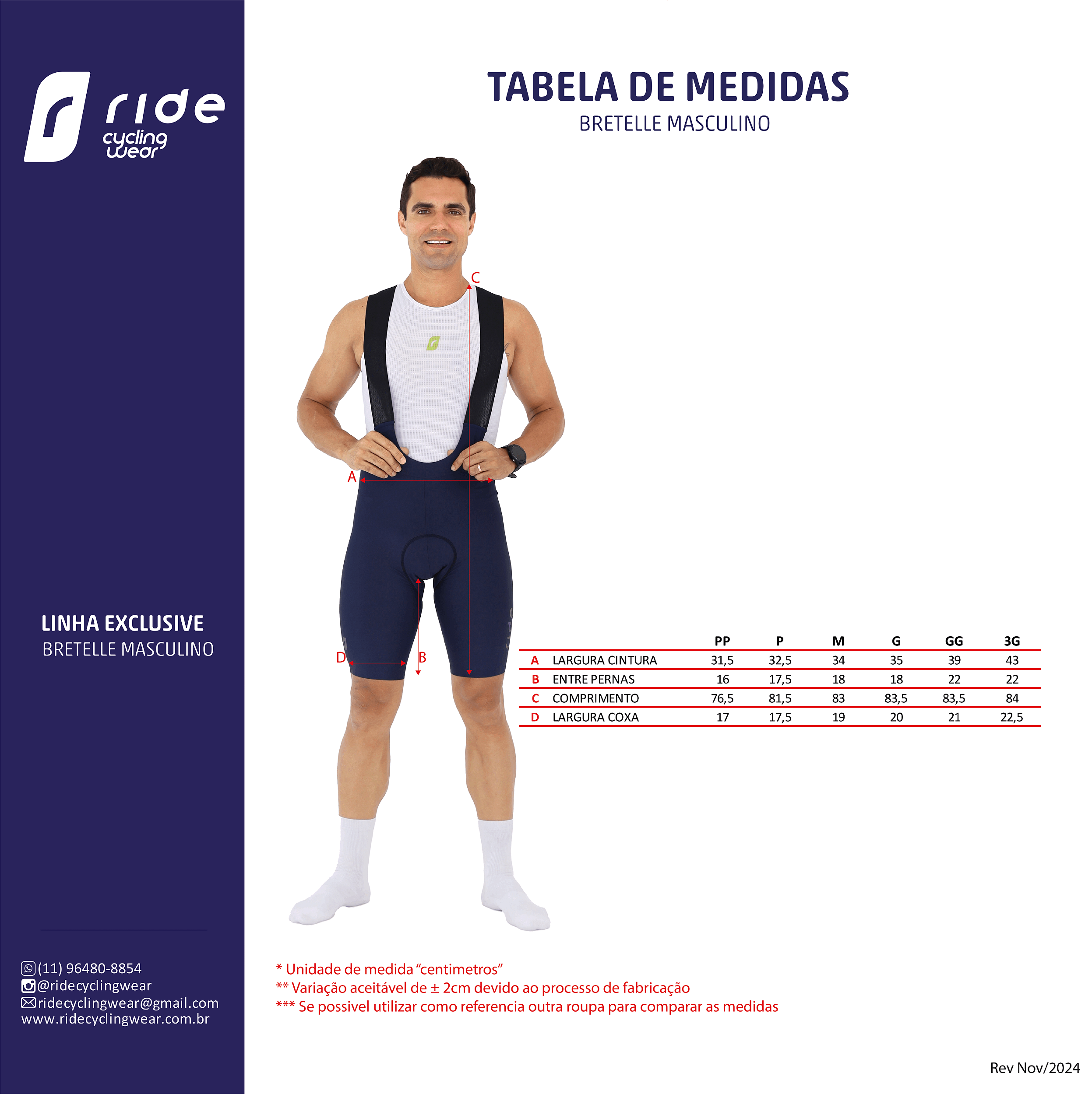 Bretelle Premium Aero Colors Azul Bic - Masculino - Ride Cycling