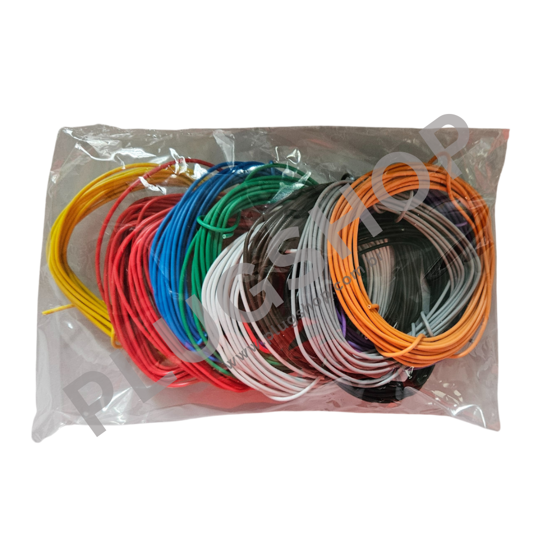 Cabo Flexível 0,20 Cabinho para Eletrônica 100m - 10m p/ cor - Plugshop