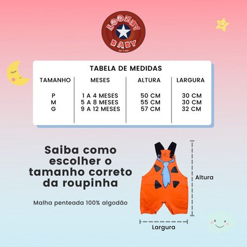 Jardineira Regata Panda - Malha Penteada 100 % ALG - Looney Baby