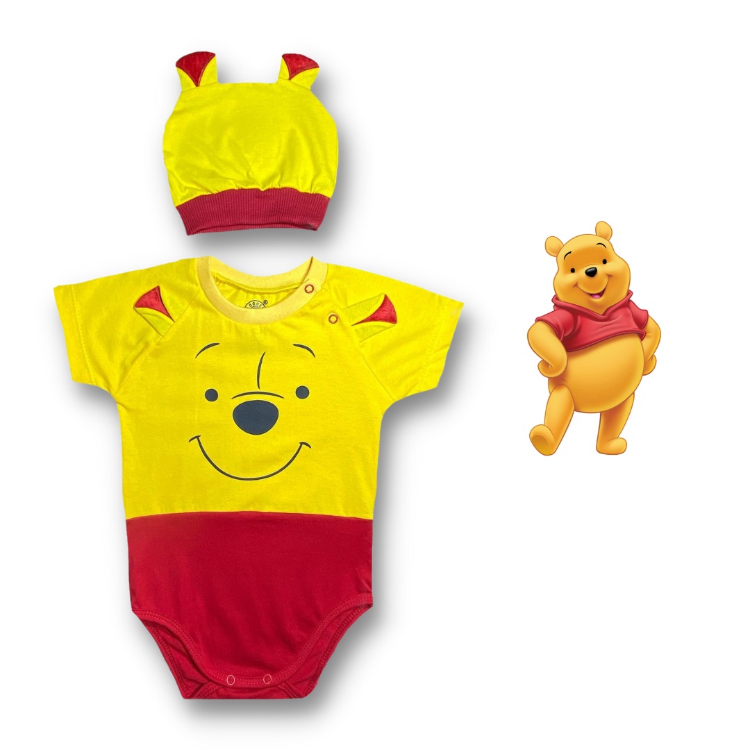 Body Ursinho Pooh + Touca - Looney Baby