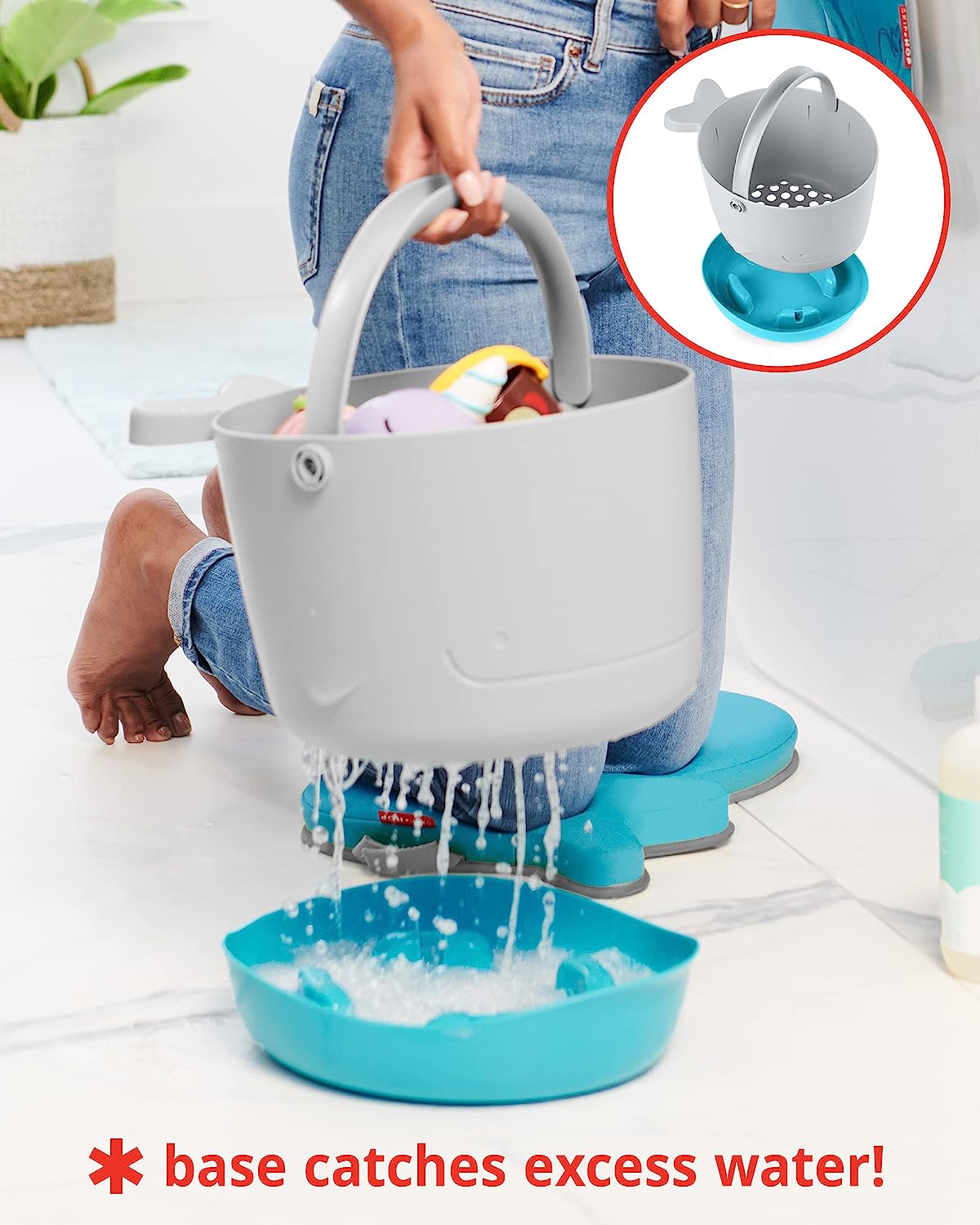 Balde Organizador De Brinquedos Para Banho Piscina Baleia Moby Skip Ho ...