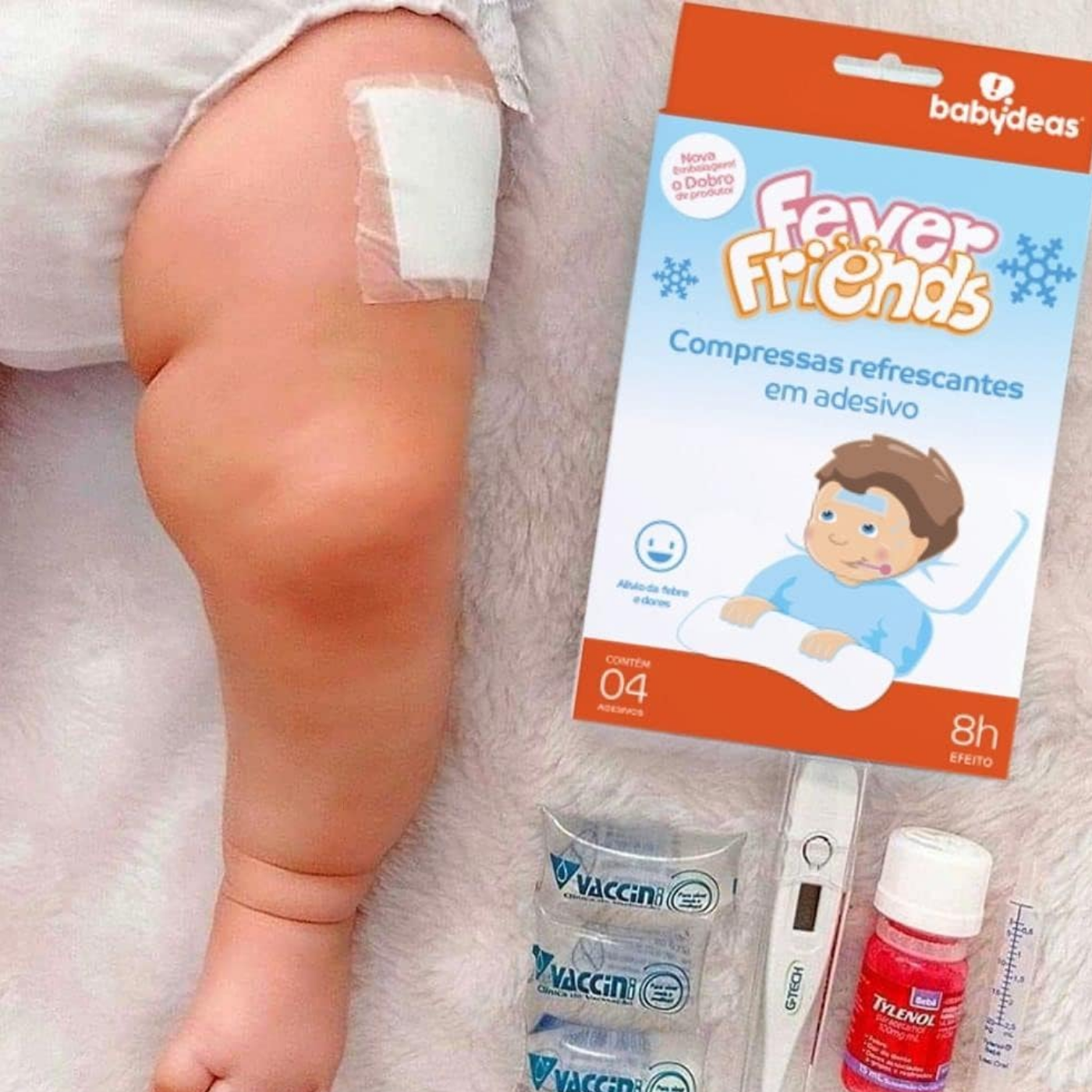Fever Friends Adesivos Refrescantes Alivio Da Febre Bebê Criança ...