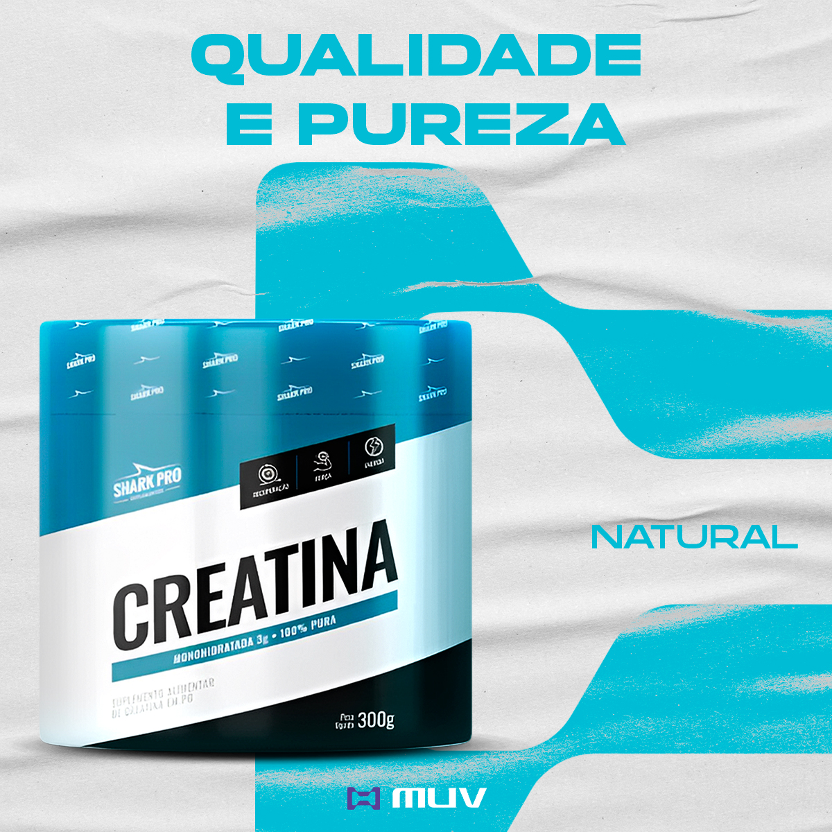 Creatina Monohidratada - 300g - Shark Pro - MUV Suplementos