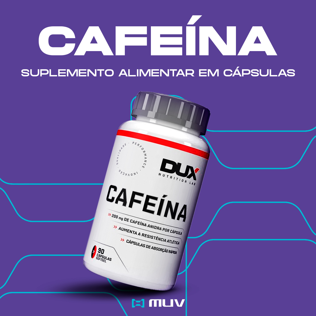 Cafeína - 90 Cápsulas - Dux Human Health - MUV Suplementos