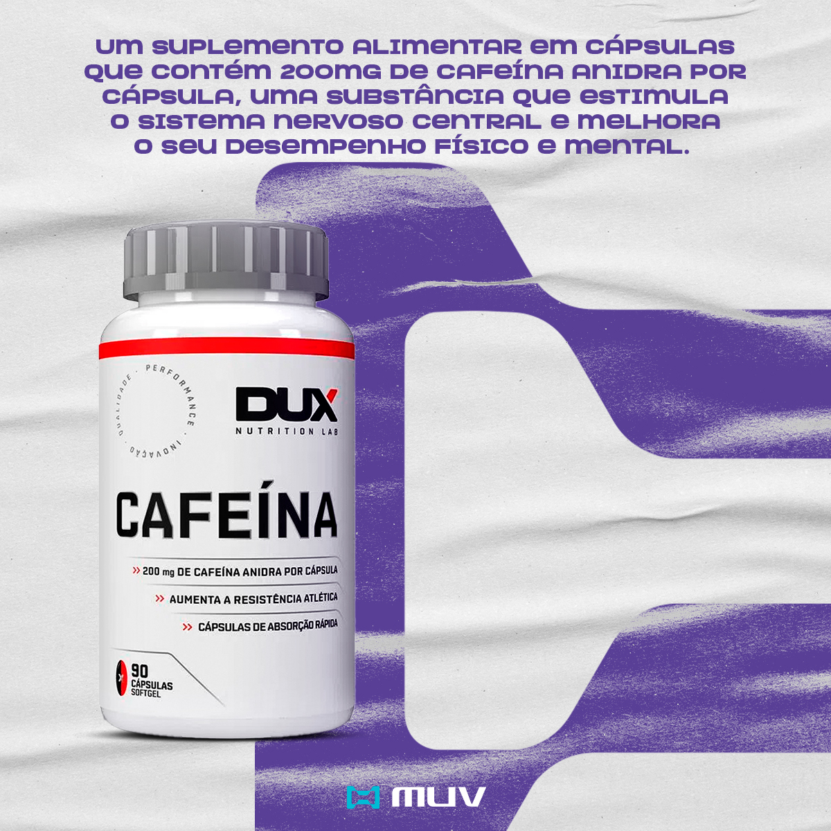 Cafeína - 90 Cápsulas - Dux Human Health - MUV Suplementos