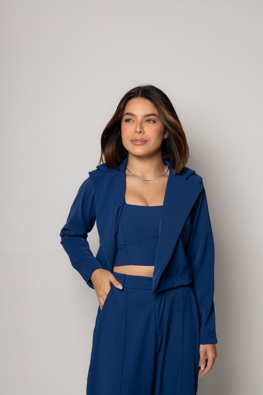 Blazer Roma Azul Petroléo - Mariah Store