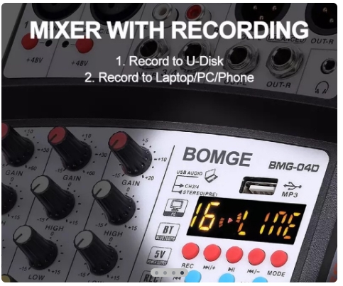 Mesa Bomge mixer 4 canais de Áudio Bt 16 Dsp - Zion Store