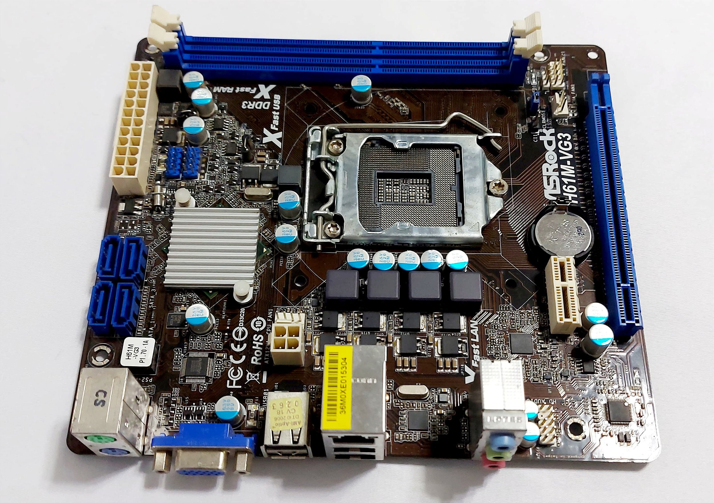 Placa Mãe 1155 ASRock H61M-VG3 - ART Solution Informática