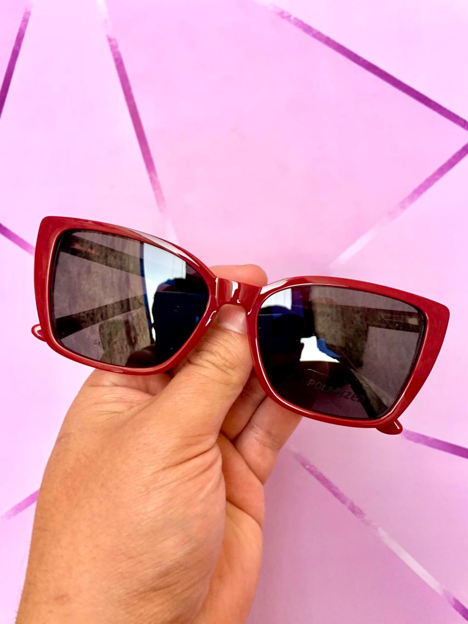 Ármação Clip-on Feminina Quadrada Vermelha - Óculos Vine