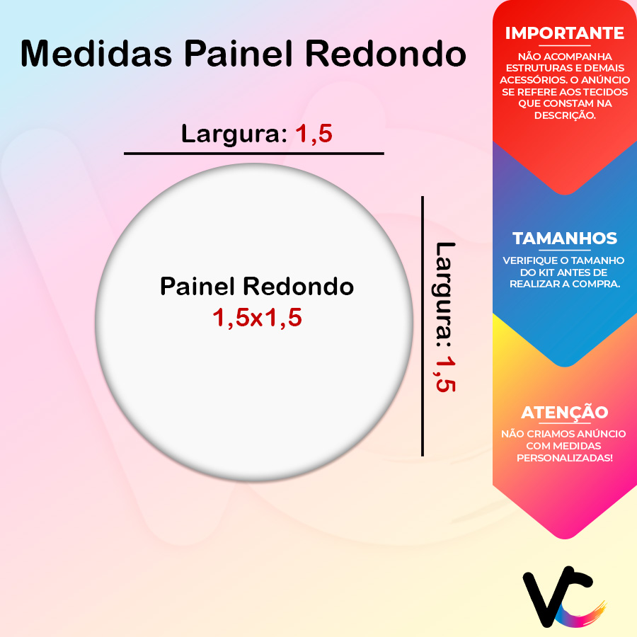 Painel De Festa Redondo 1,50x1,50 - Carrossel Rosa com Dourado 003 - Via Cores - Paineis de Festa